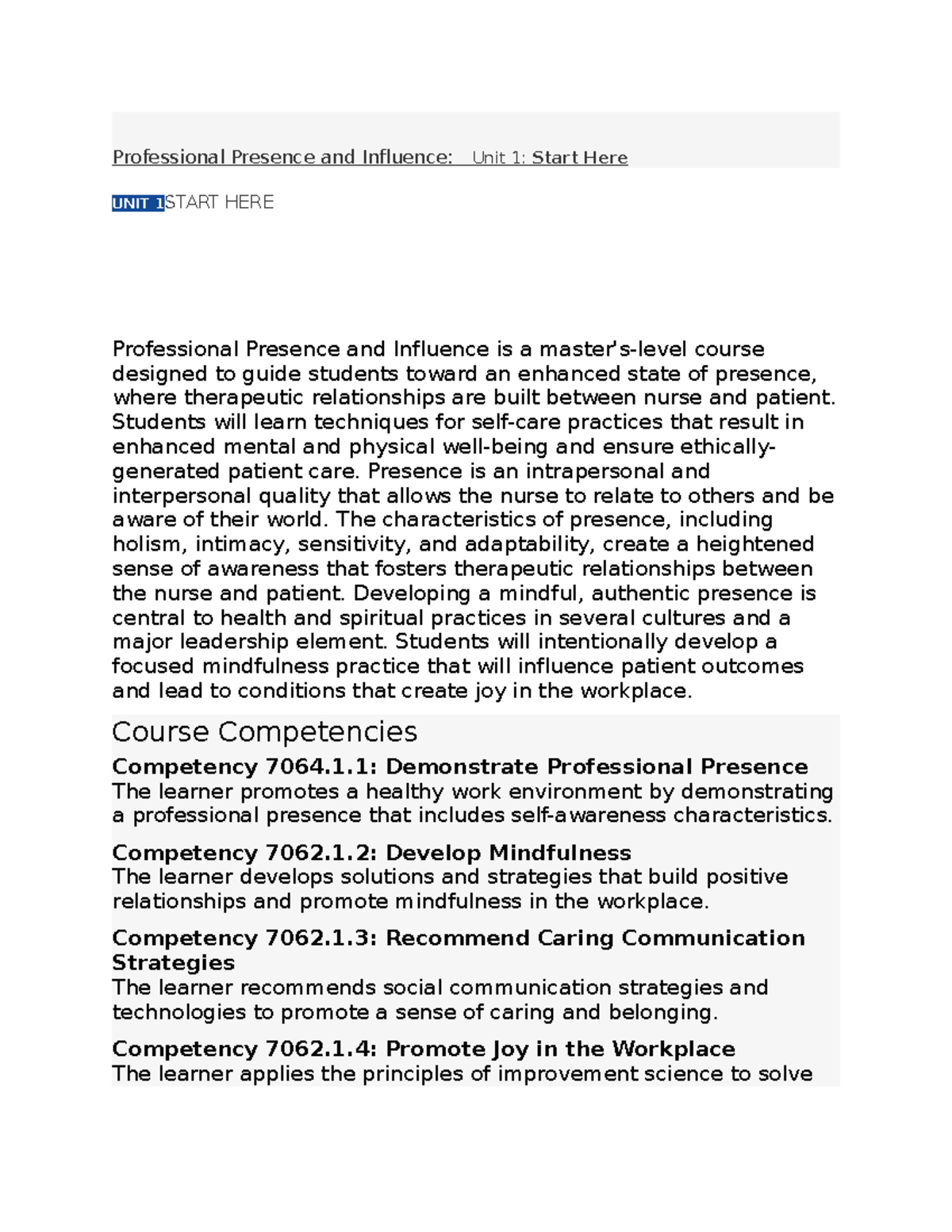 Professional Presence & Influence - Lesson 7064 & 7062 Overview - Studocu