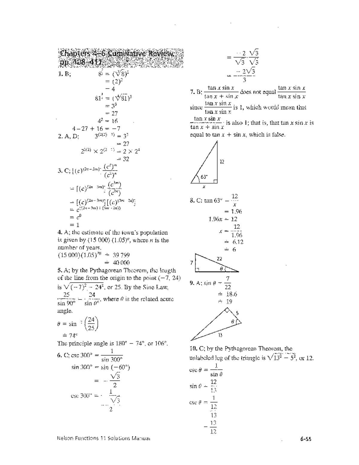 MCR3U Chapter Solutions for Nelson Functions 11 Textbook - Studocu