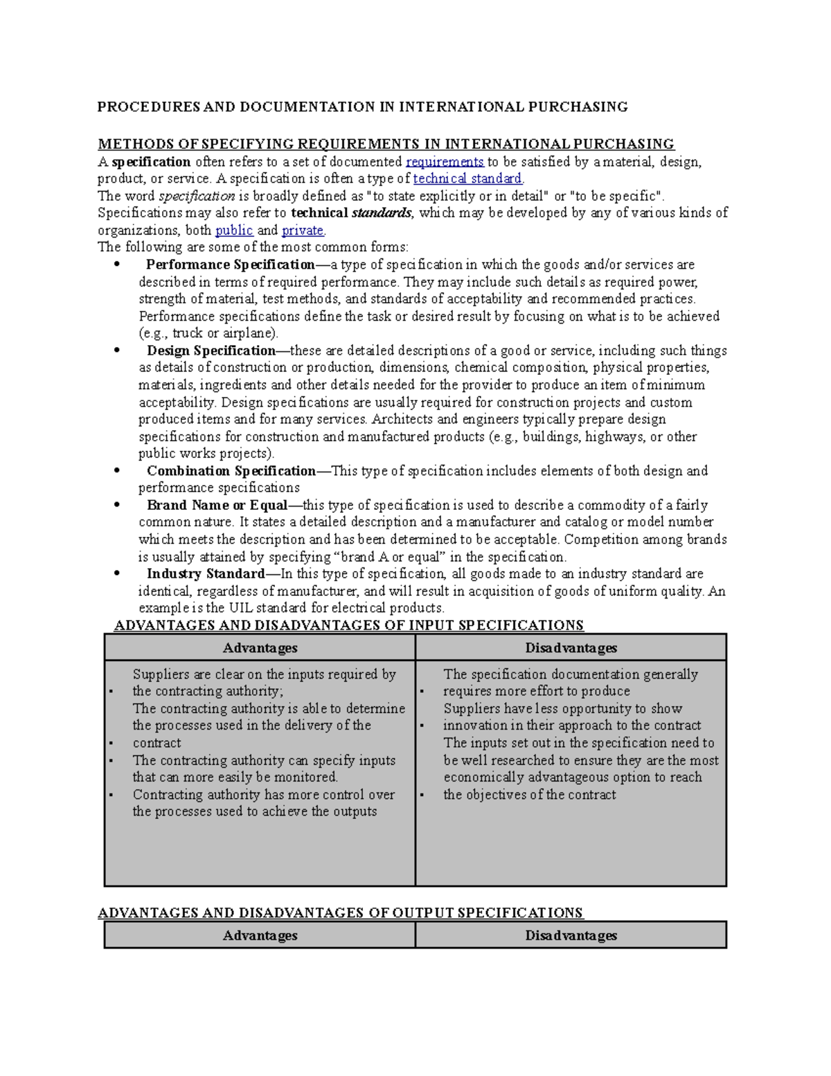 International Purchasing Procedures & Documentation Guidelines - Studocu