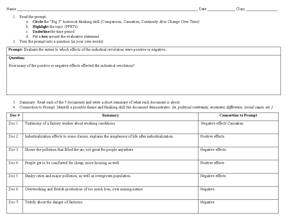 Blank DBQ Planning-1 - easy - - Studocu