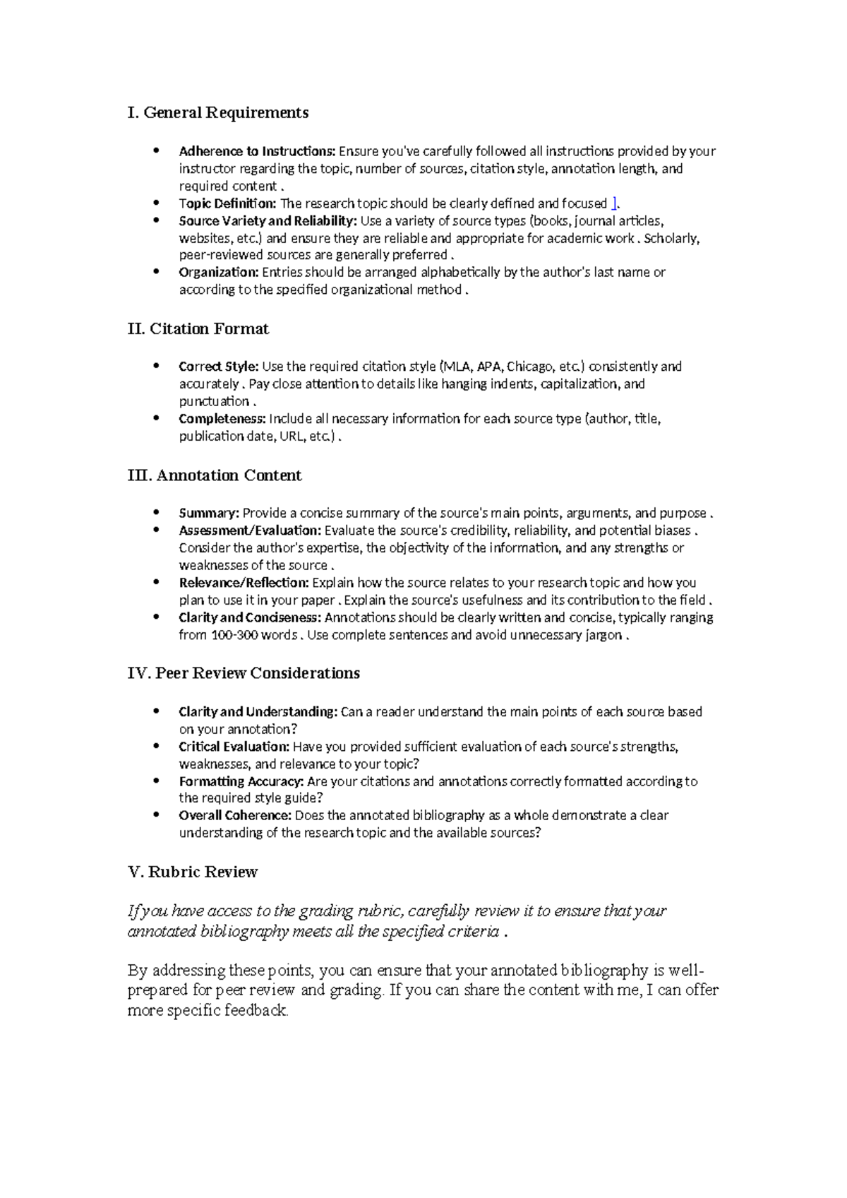 Annotated Bibliography Guidelines for Research Projects - Studocu