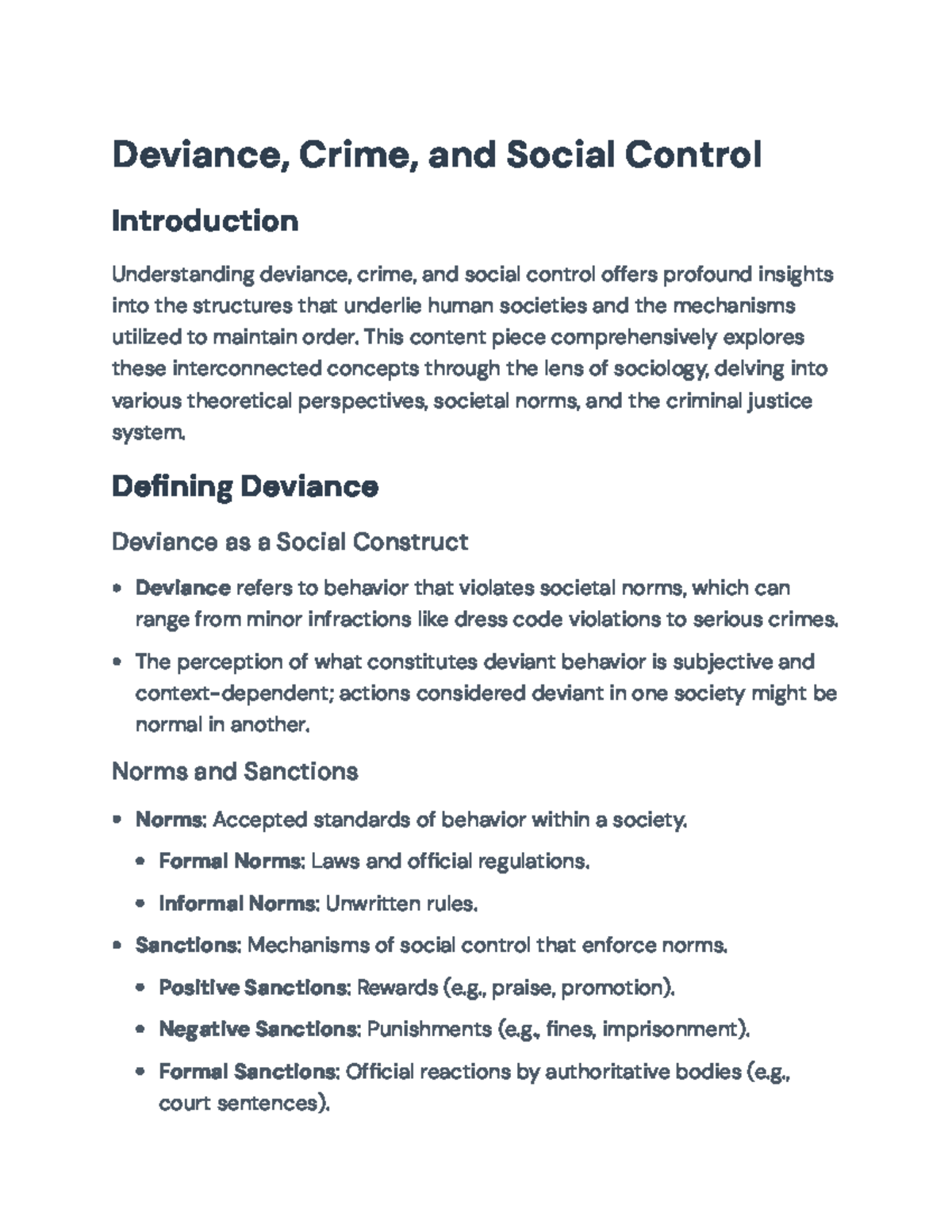 SOC 101: Understanding Deviance, Crime, & Social Control - A ...