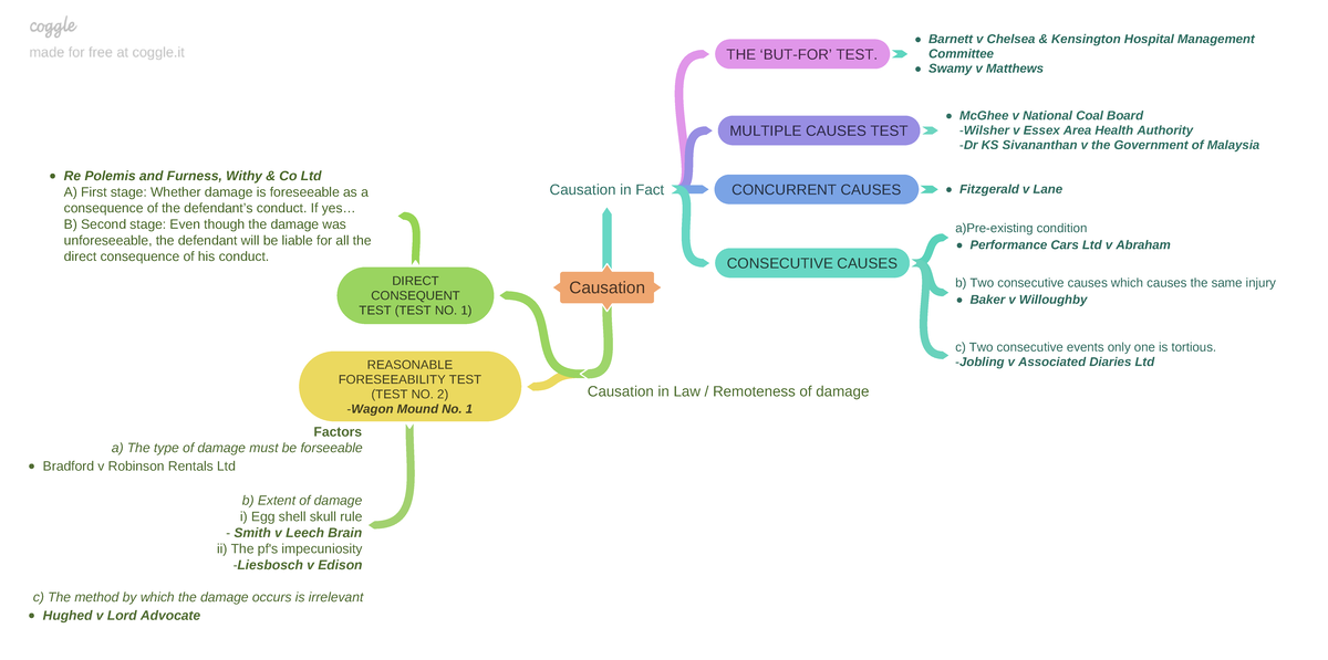 Negligence Causation - Summary Law of Torts I - Causation Causation in ...
