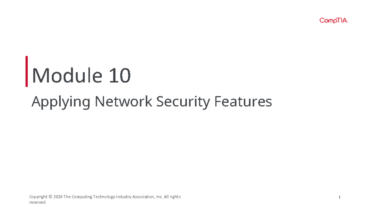 Module 10: Applying Network Security Features - Concepts and Techniques ...