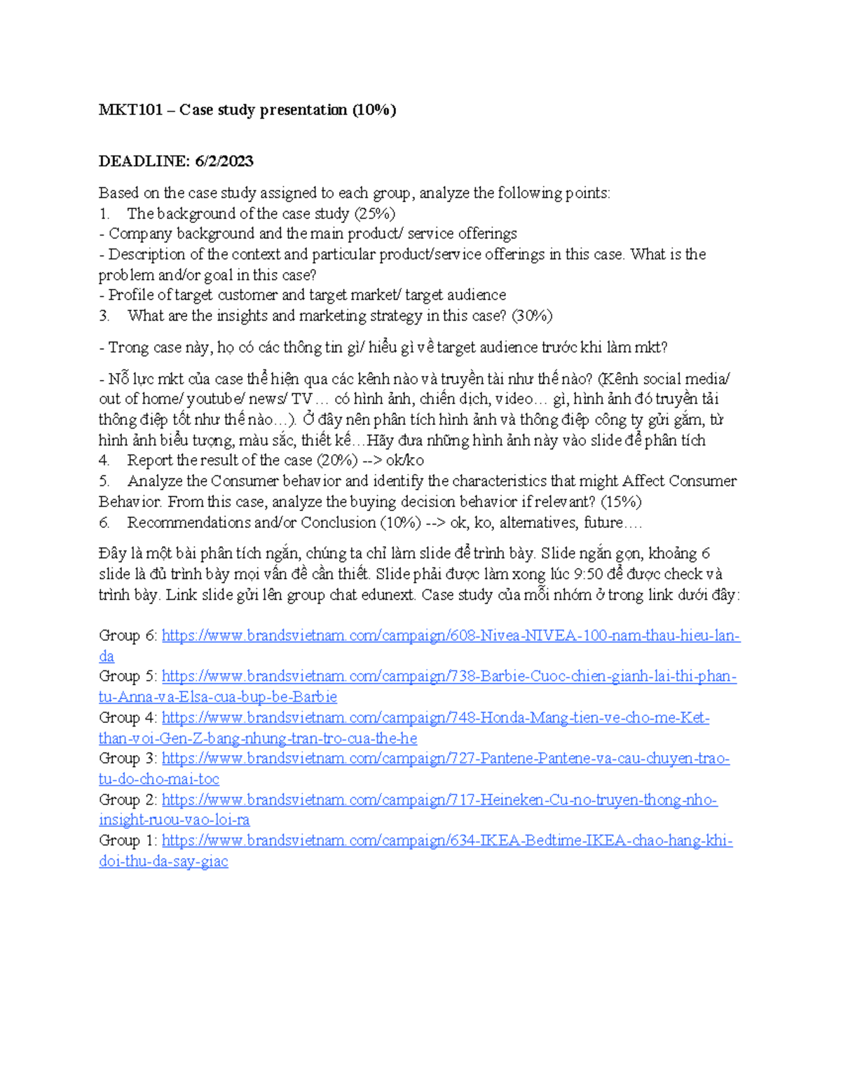 MKT101 – Case Study Presentation Analysis and Insights - Studocu