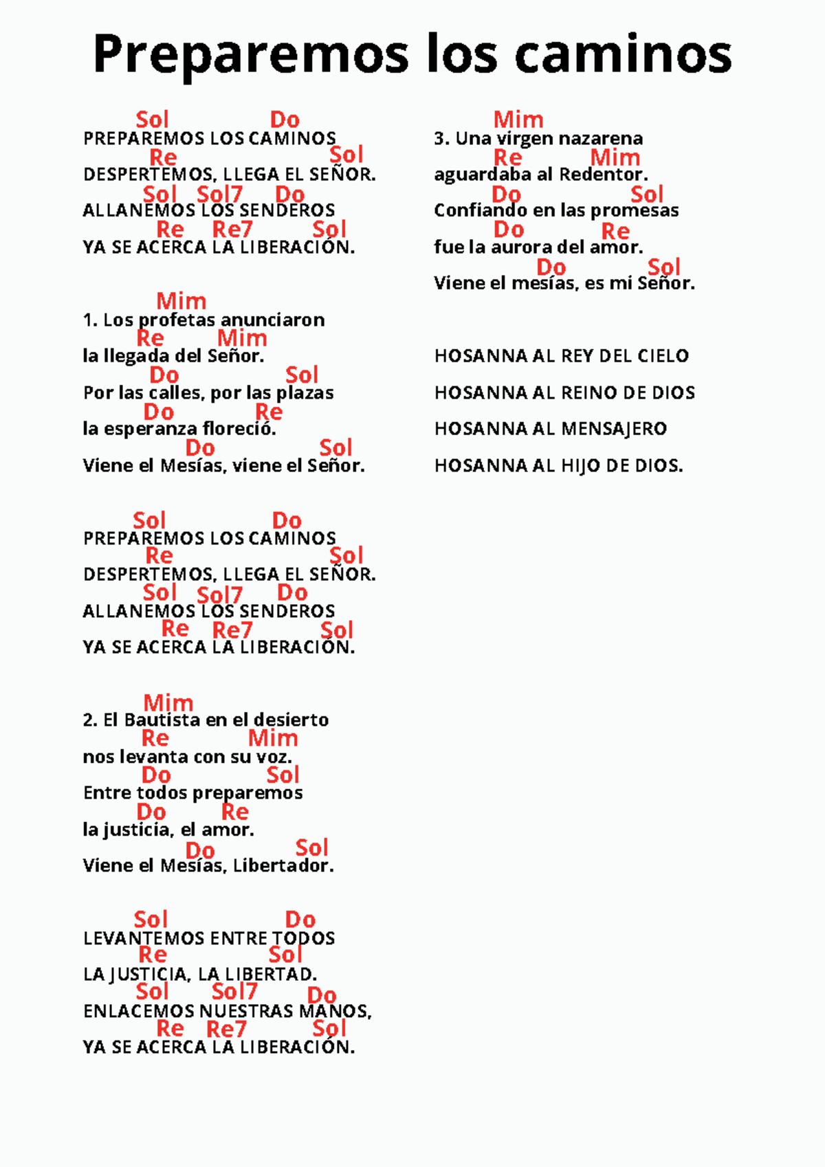 Cantos y Partituras para el 19 DIC - Preparación y Adoración - Studocu