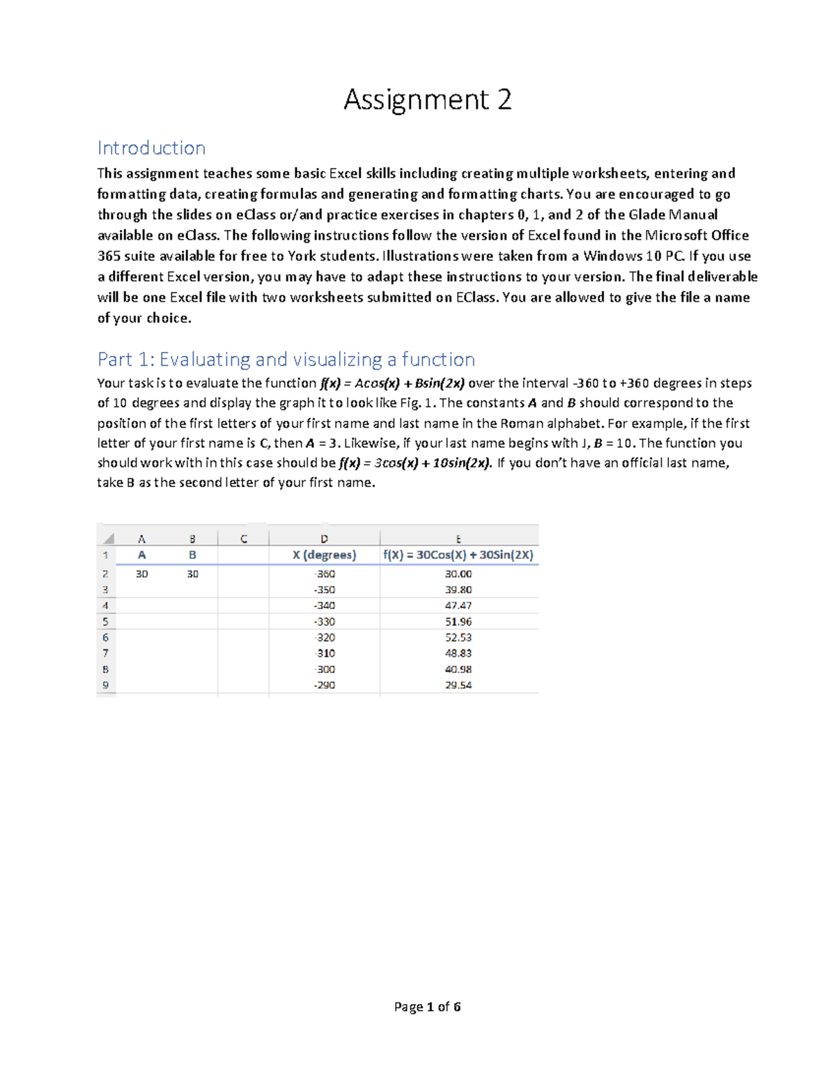 Assignment 2 - instructions - Assignment 2 Introduction This assignment teaches some basic Excel ...