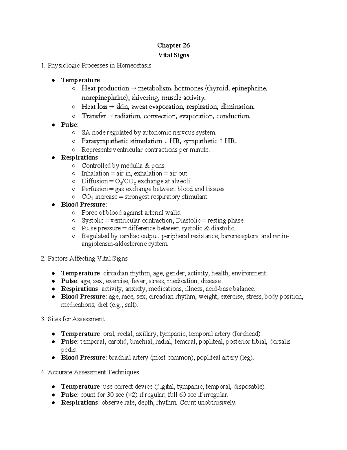 Vital Signs Assessment Techniques (NURS 101) - A Comprehensive Guide ...