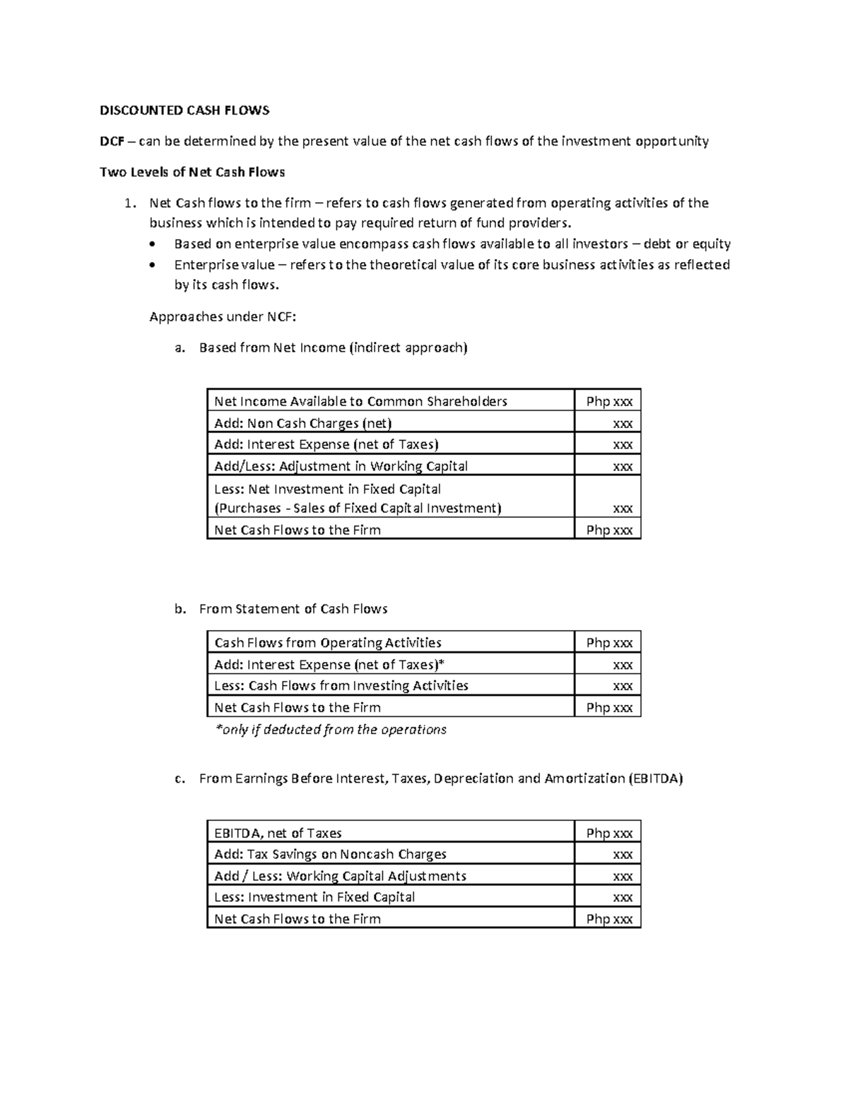 Discounted Cash Flows (DCF) Analysis and Financial Modeling Guide - Studocu