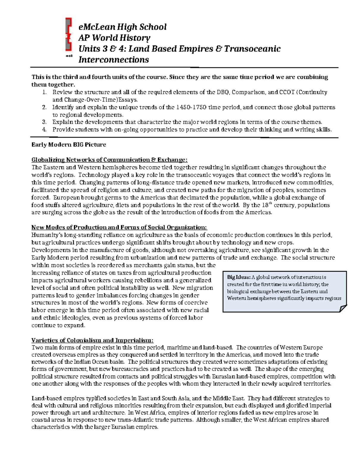 AP World History (Units 3 & 4) Guide: Land Empires & Global ...