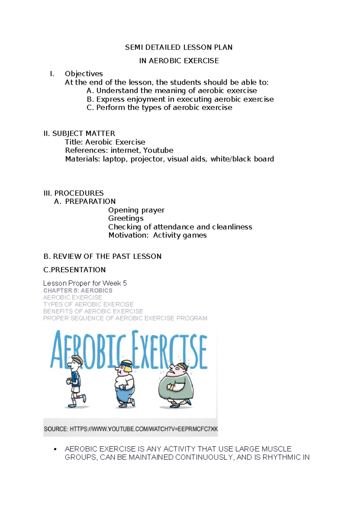 Lesson-PLAN- Guide - notes - SEMI DETAILED LESSON PLAN IN AEROBIC ...