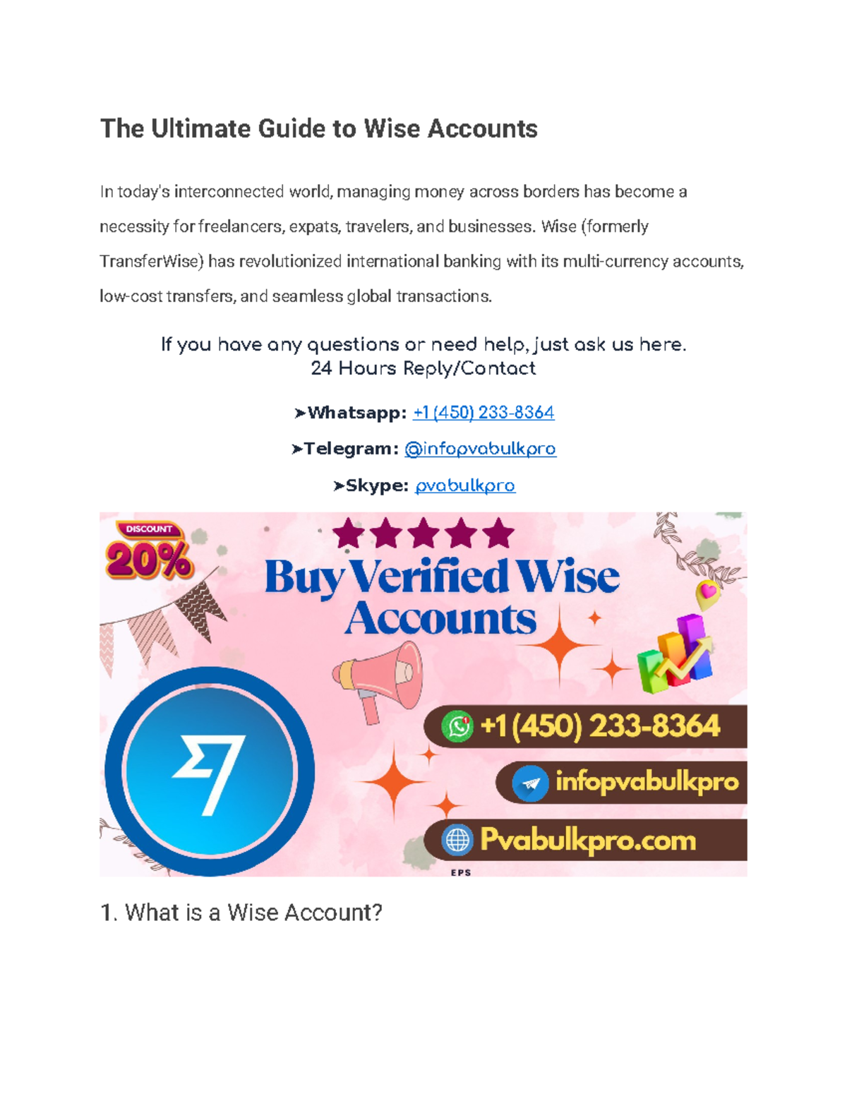 The Ultimate Guide to Buy Verified Wise Accounts for Global Transactions - Studocu