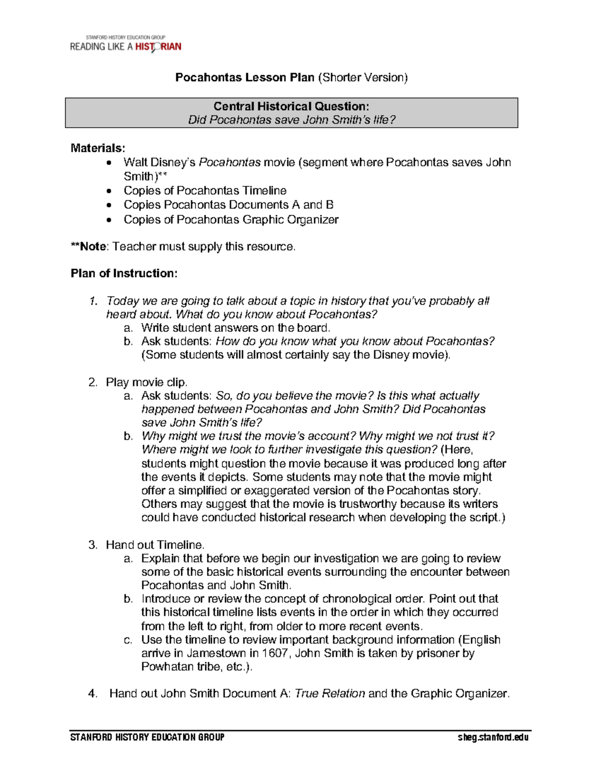 Pocahontas+Lesson+Plan Shorter+Version+%281%29 - Pocahontas Lesson Plan ...