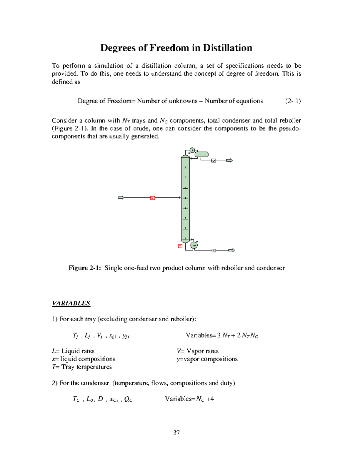 Petroleum Fractionation: Degrees of Freedom in Distillation - Studocu