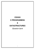 C Programming and Data Structures - CS3353 - Studocu