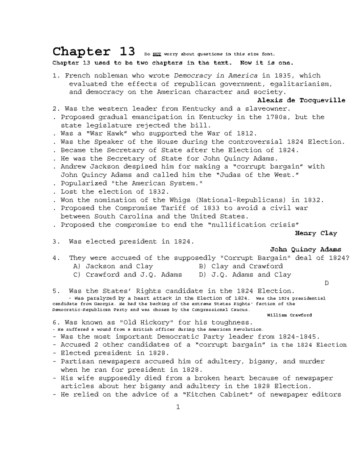APUSH Exam Review: Jacksonian Democracy & Panic of 1837 Notes - Studocu
