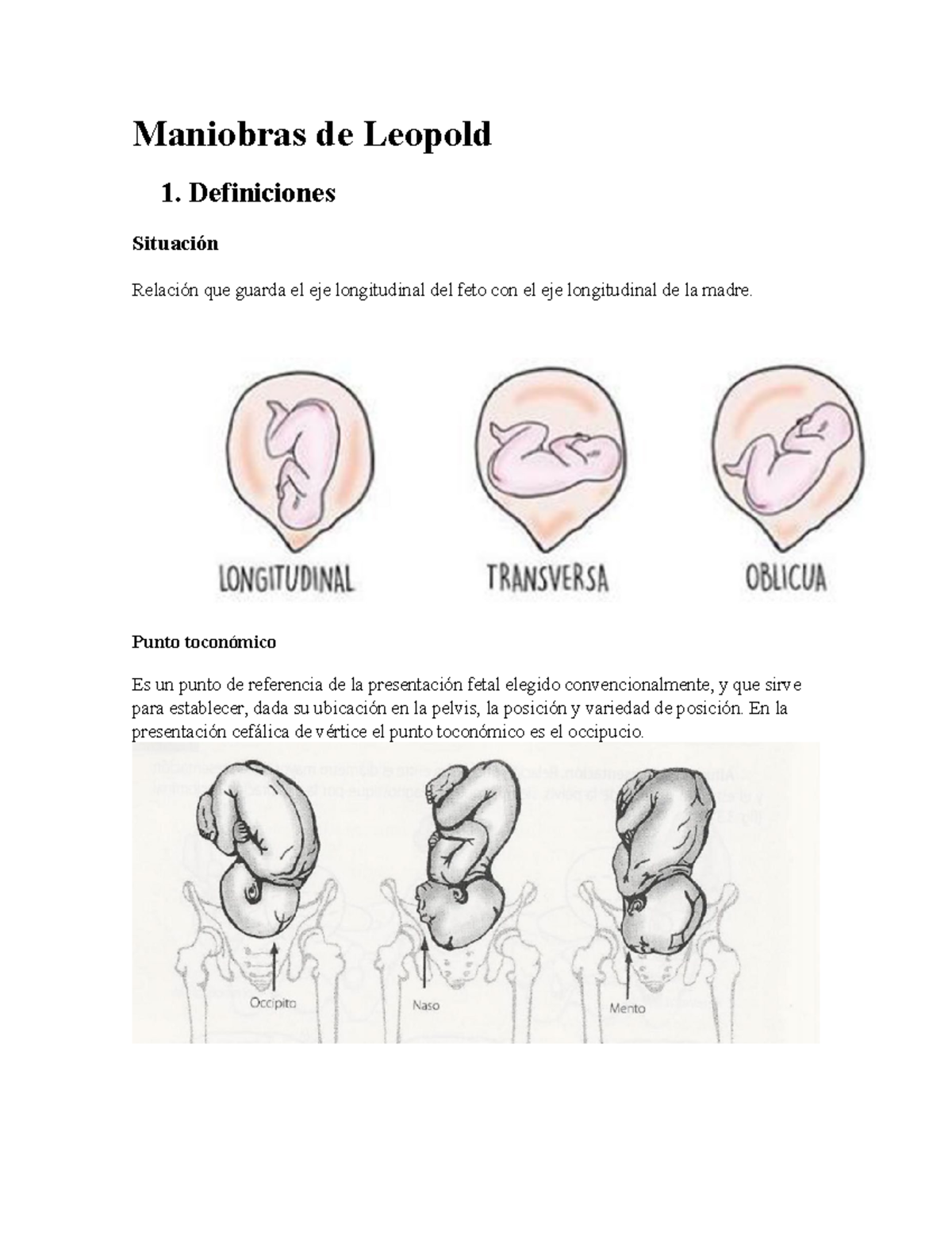 Maniobras de Leopold: Guía para la Exploración Obstétrica - Studocu