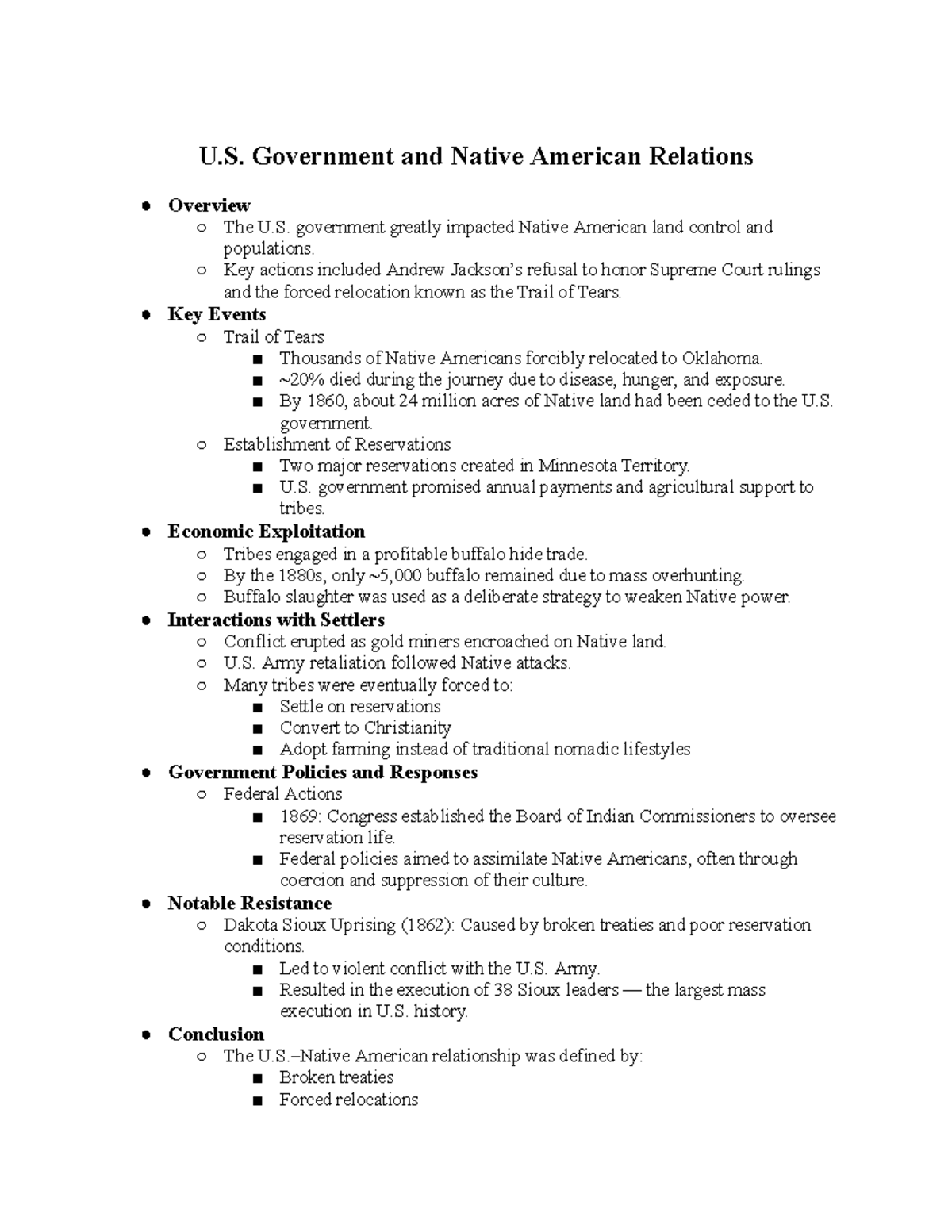 U.S. Government & Native American Relations: A Historical Overview ...