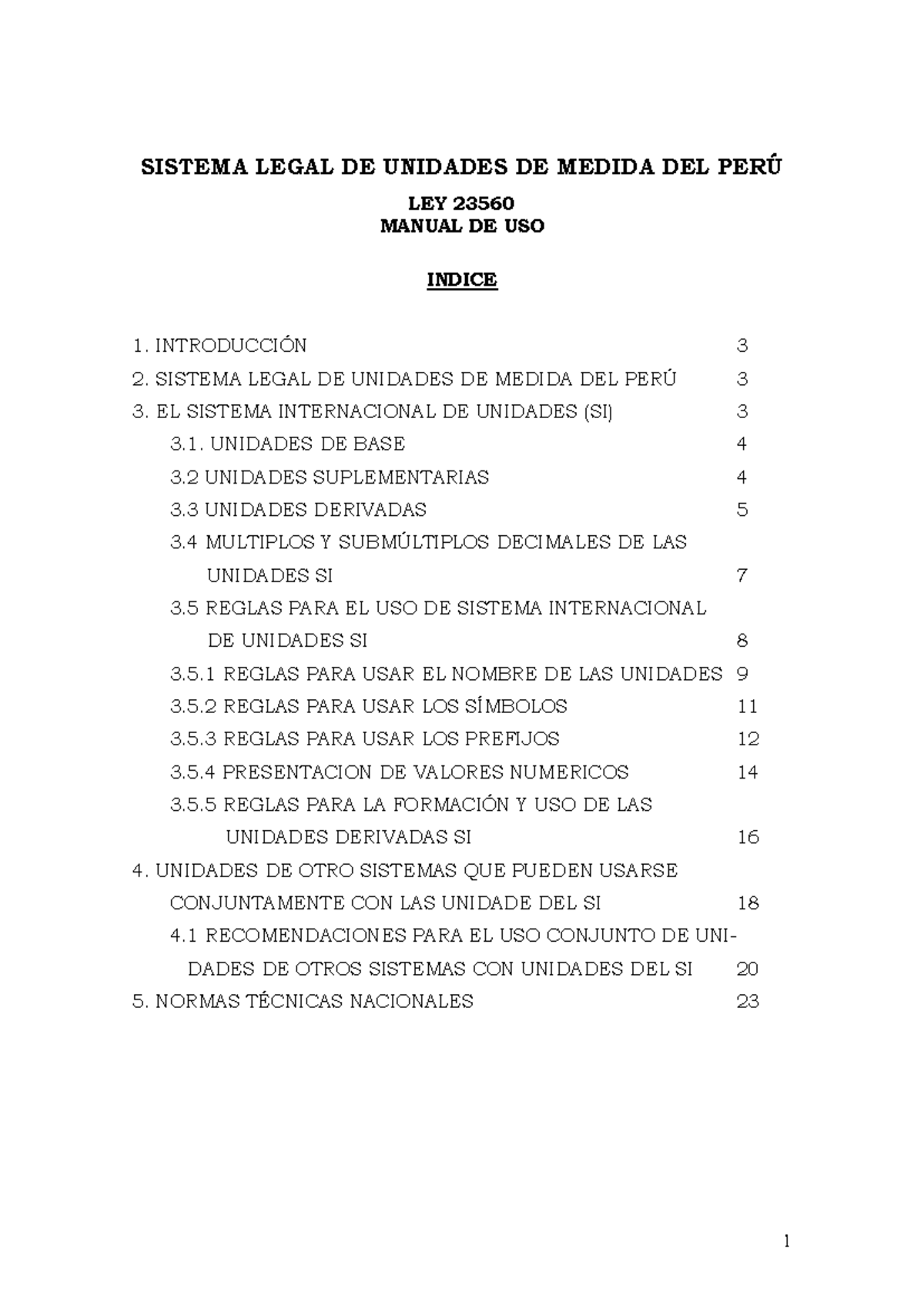Manual de Uso del Sistema Legal de Unidades de Medida del Perú - Ley ...