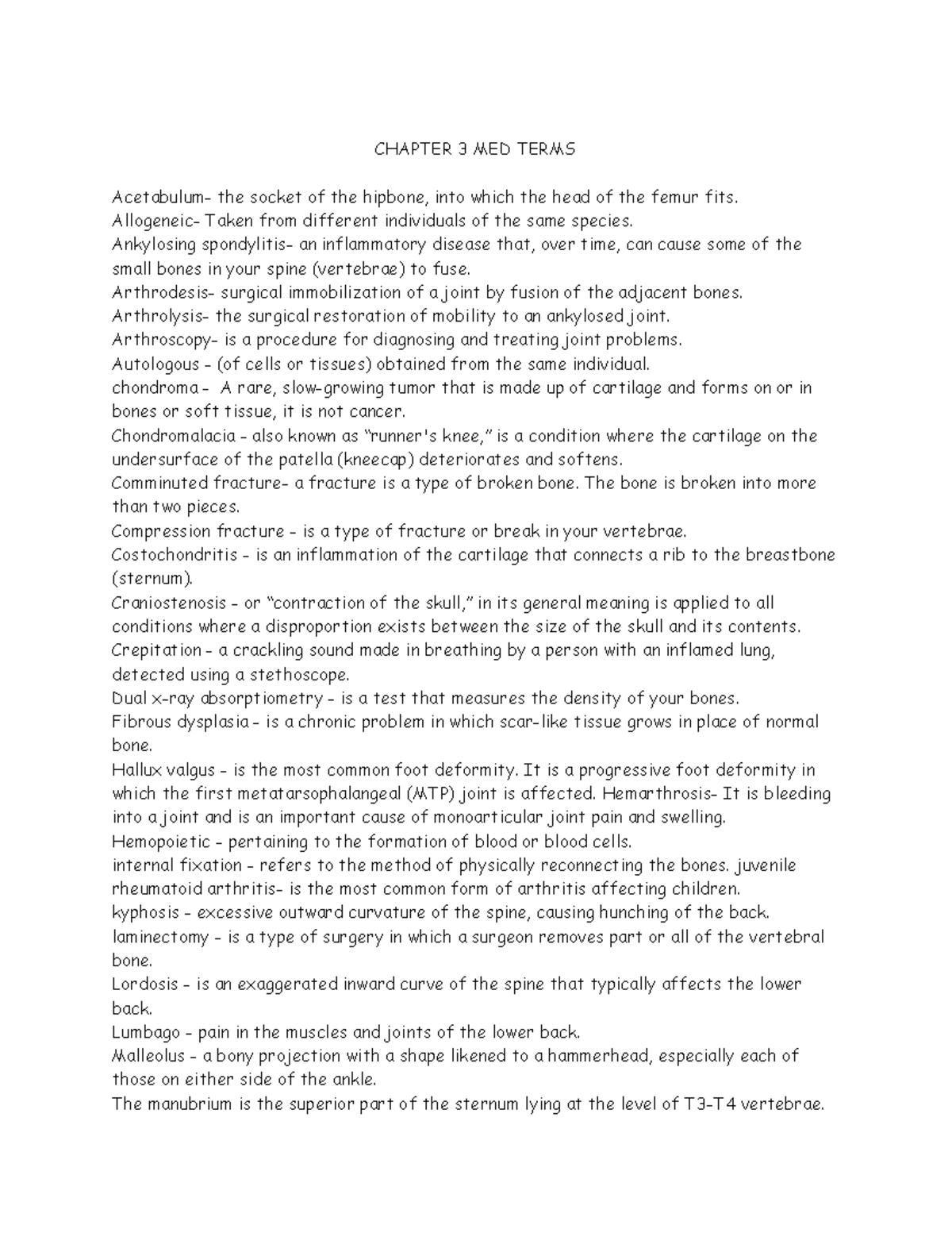 Chapter 3 Medical Terminology from DHO Book: Key Definitions & Concepts ...