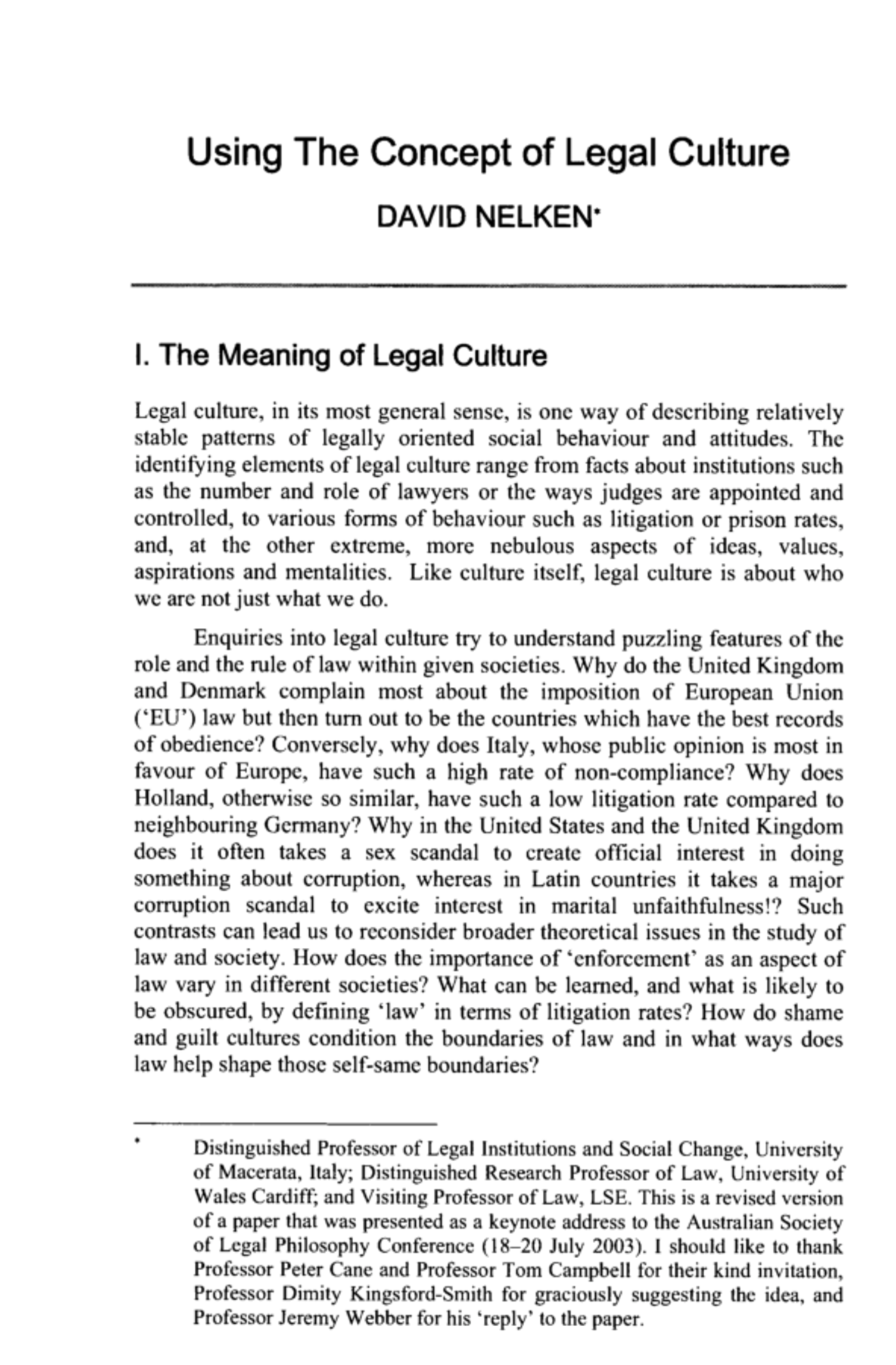 Legal Culture: Understanding Its Impact on Law and Society - Studocu