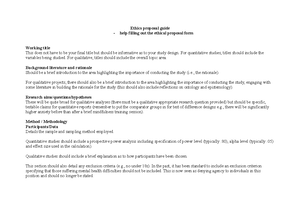 Ethics Application Form Example - UNIVERSITY OF EAST LONDON School of ...