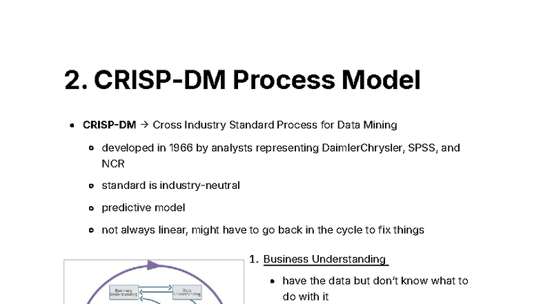 CRISP-DM Lecture Notes: Process Model Overview - Studocu