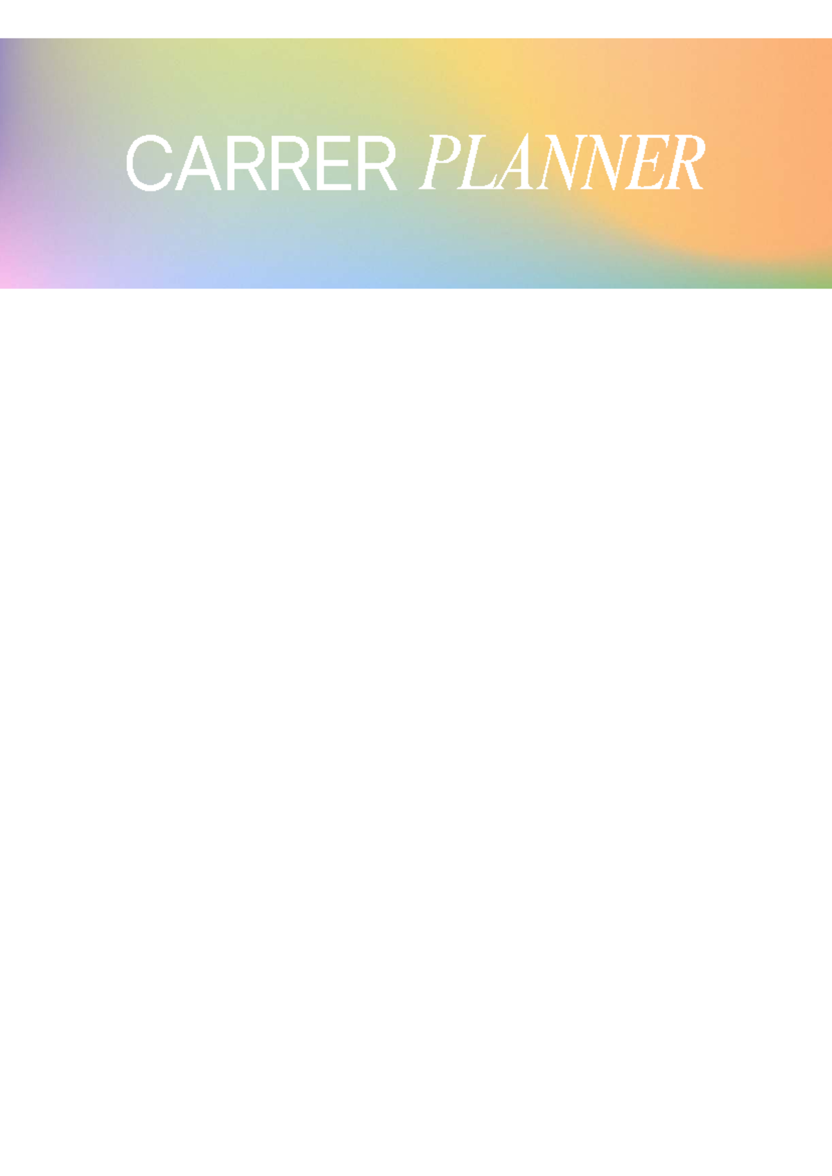 Career Planner: Personal Overview for HR Career Development - Studocu