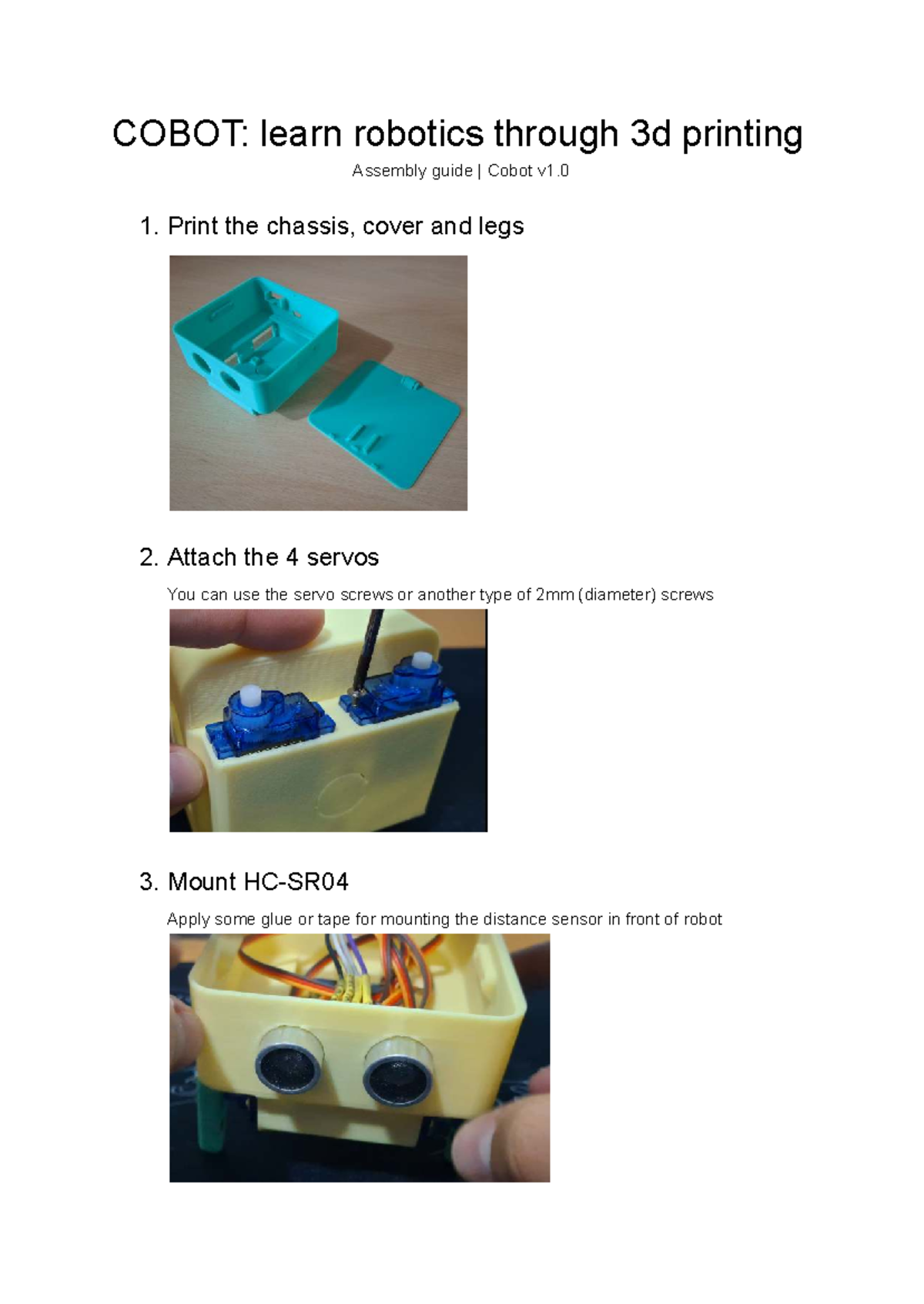 Cobot v1 Assembly Guide: Learn Robotics via 3D Printing - Studocu