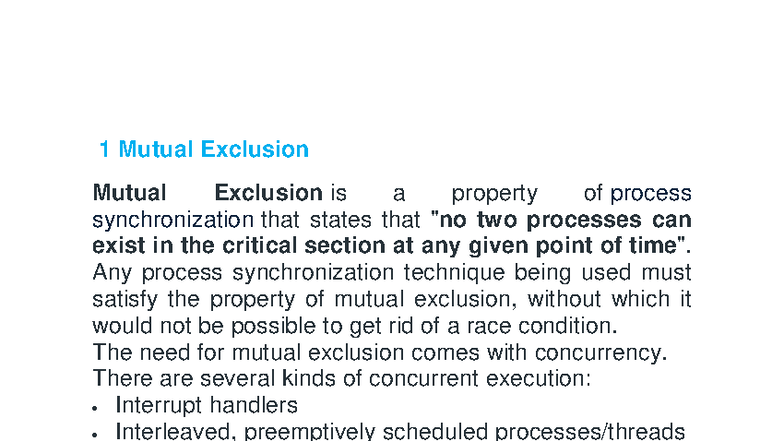 OS Assignment: Mutual Exclusion & Memory Management Techniques - Studocu