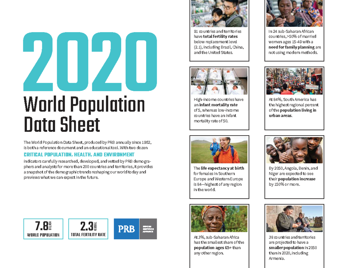 2020 World Population Data Sheet: Key Demographic Insights - Studocu