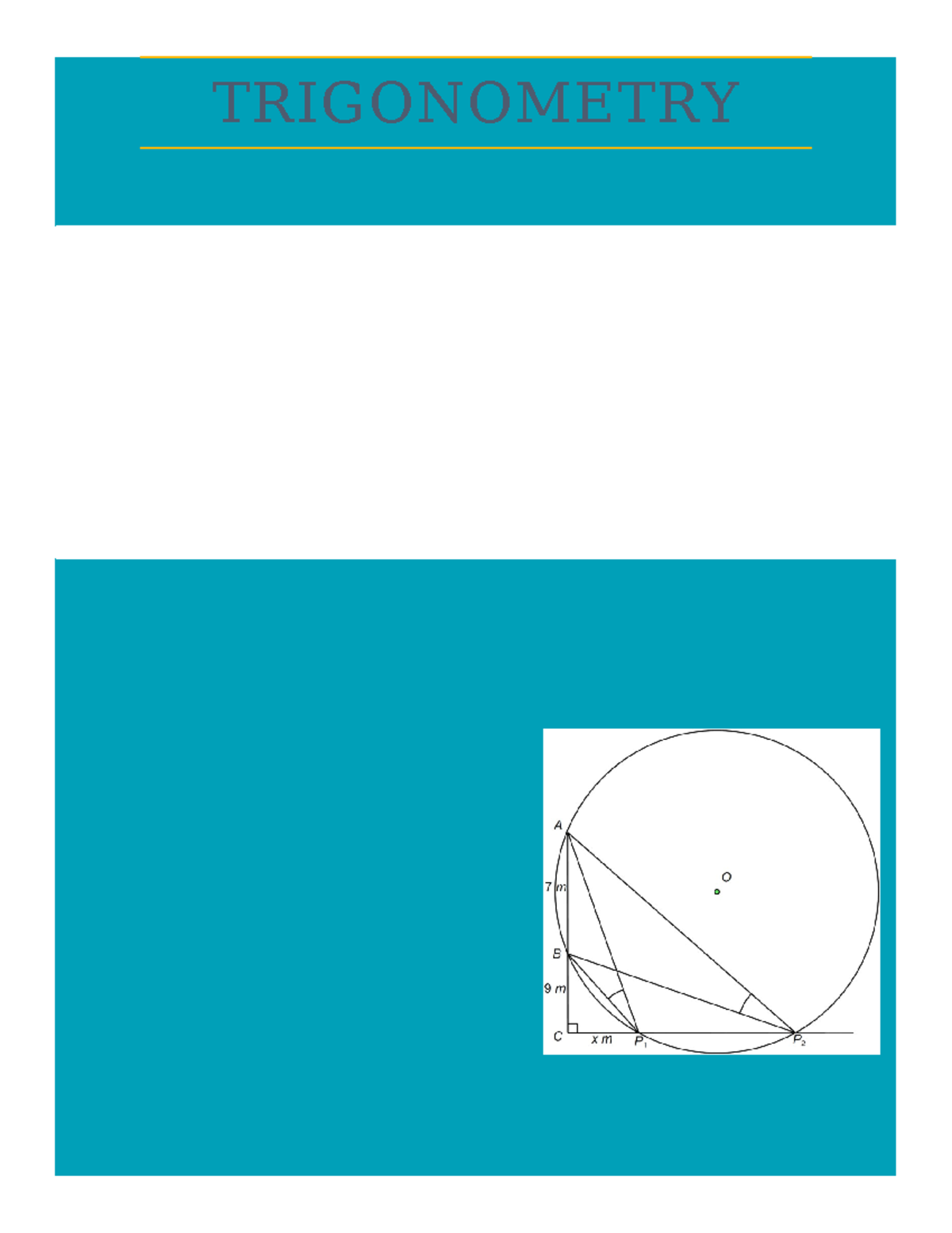 TRIG 101: Investigation of Trigonometry & Geometry Techniques - Studocu