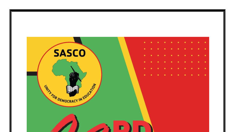 Sasco Discussion Document - 20 24 SASCO 23 rd National Congress An ...