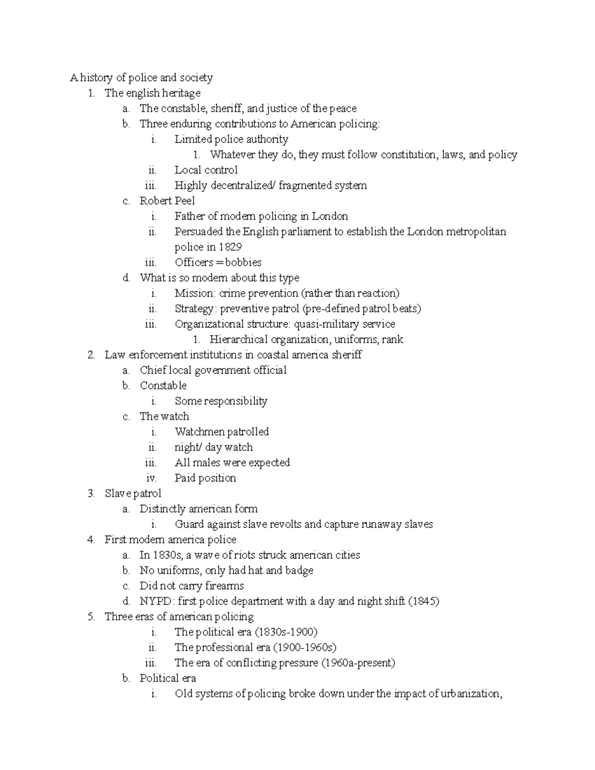 Chapter 2 - History of Police and Society Notes - Studocu