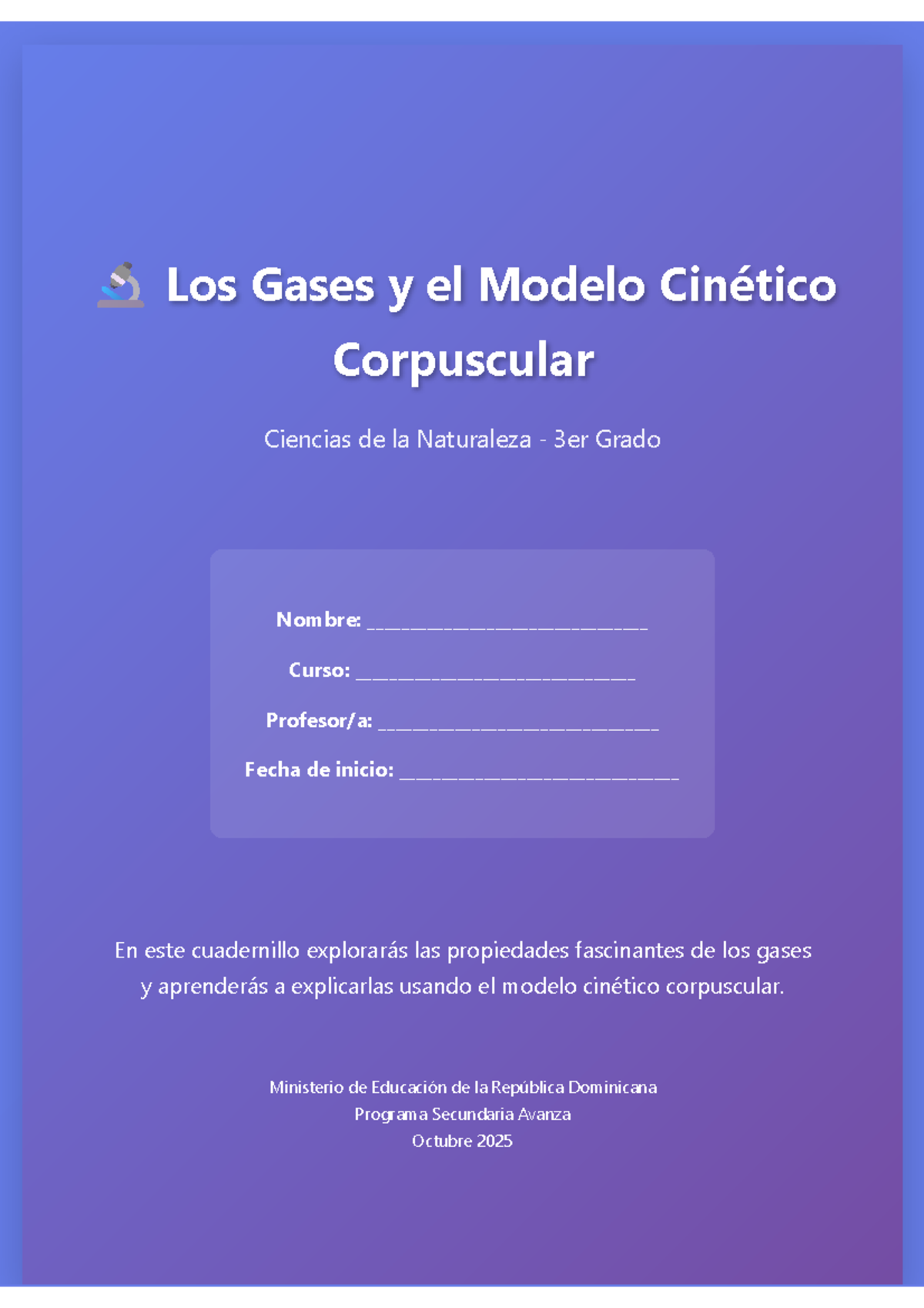 Los Gases y el Modelo Cinético Corpuscular - Cuadernillo 3er Grado ...