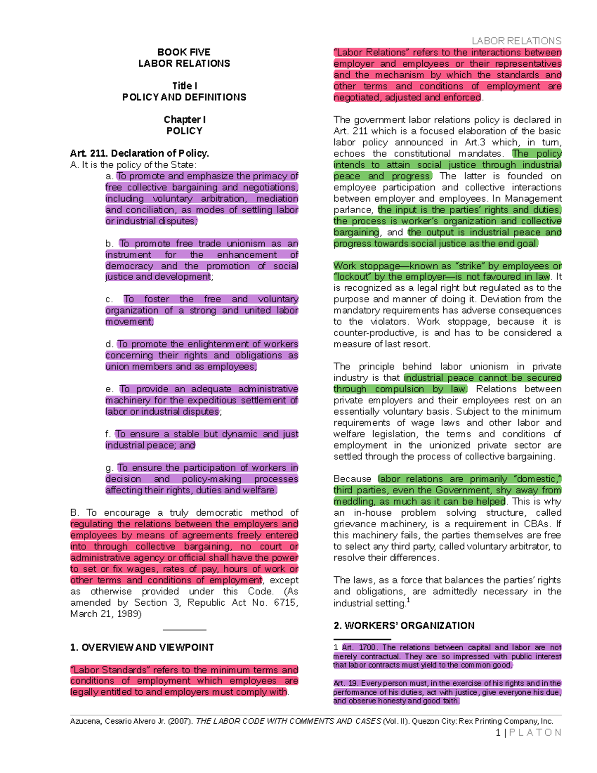Labor Relations Overview: Policy, Definitions, and NLRC Structure ...