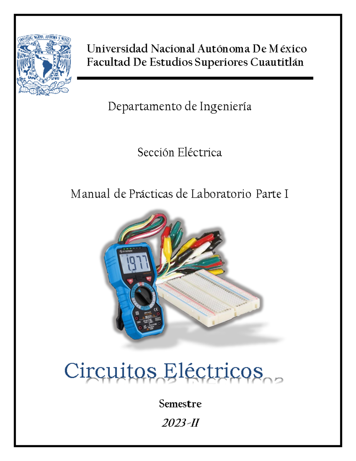 Prácticas de Laboratorio: Circuitos Eléctricos 2023-II Manual - Studocu