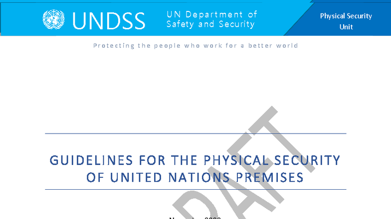 Guidelines for Physical Security of UN Premises (UNDSS) - Nov 2022 ...