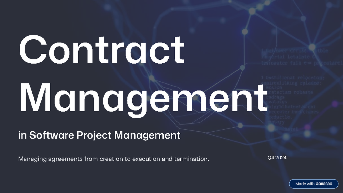Contract Management in Software Projects: Q4 2024 Insights and Best ...