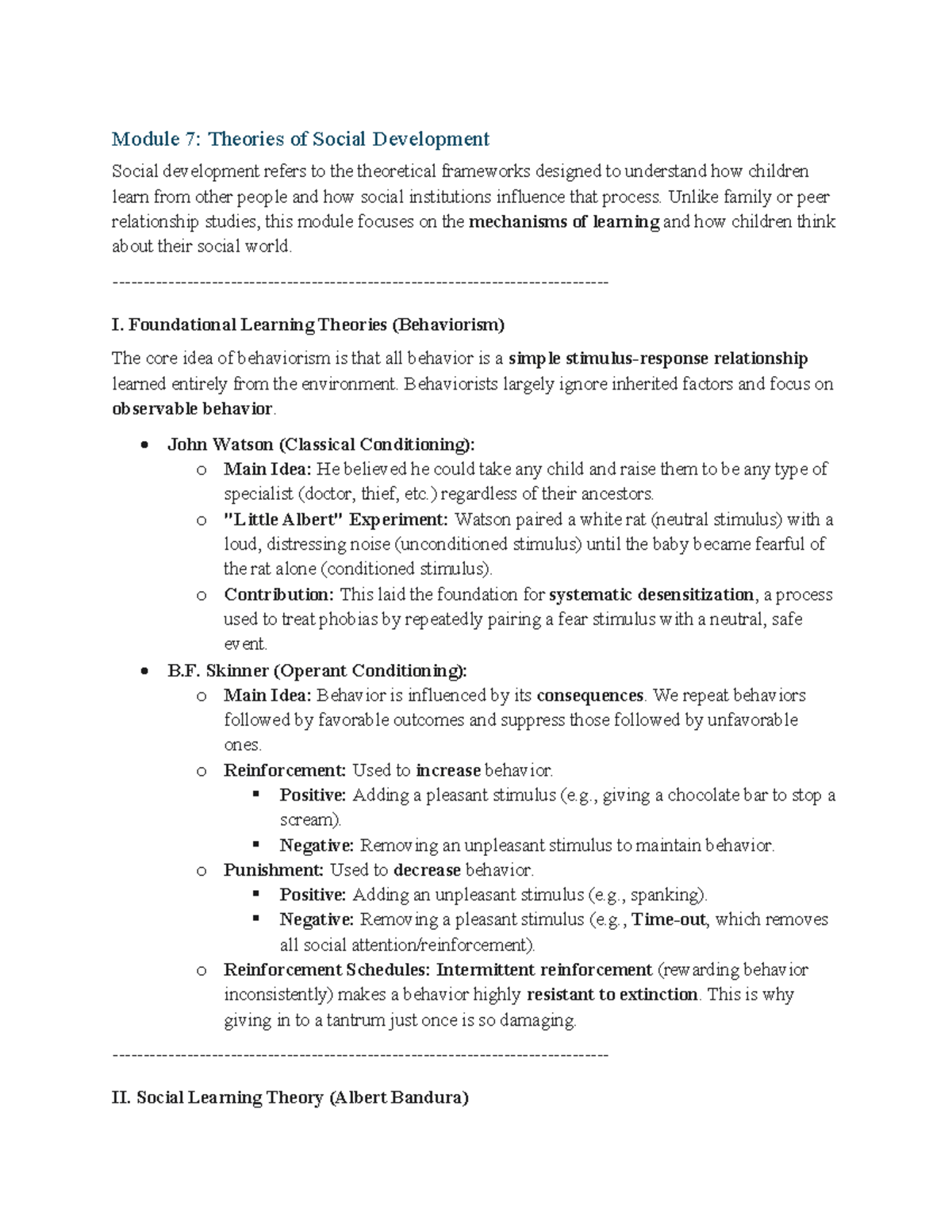 PSYC 251 - Comprehensive Overview of Modules 7 to 12 on Development ...