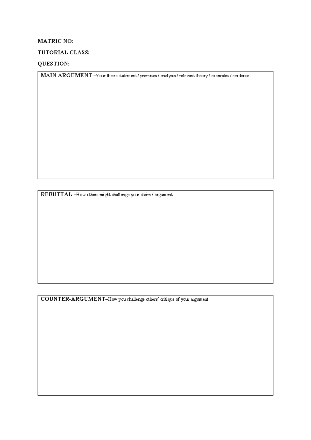 CC0003 Tutorial Class Poster Template: Argument & Citation Guide - Studocu