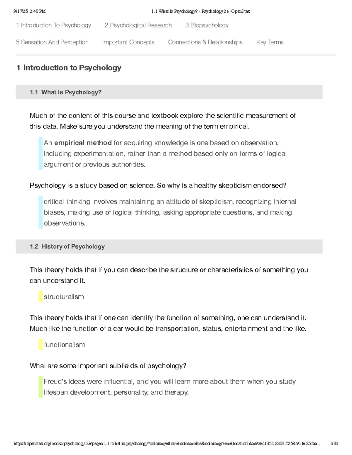Psychology 2e: Key Concepts and Theories Overview - Studocu