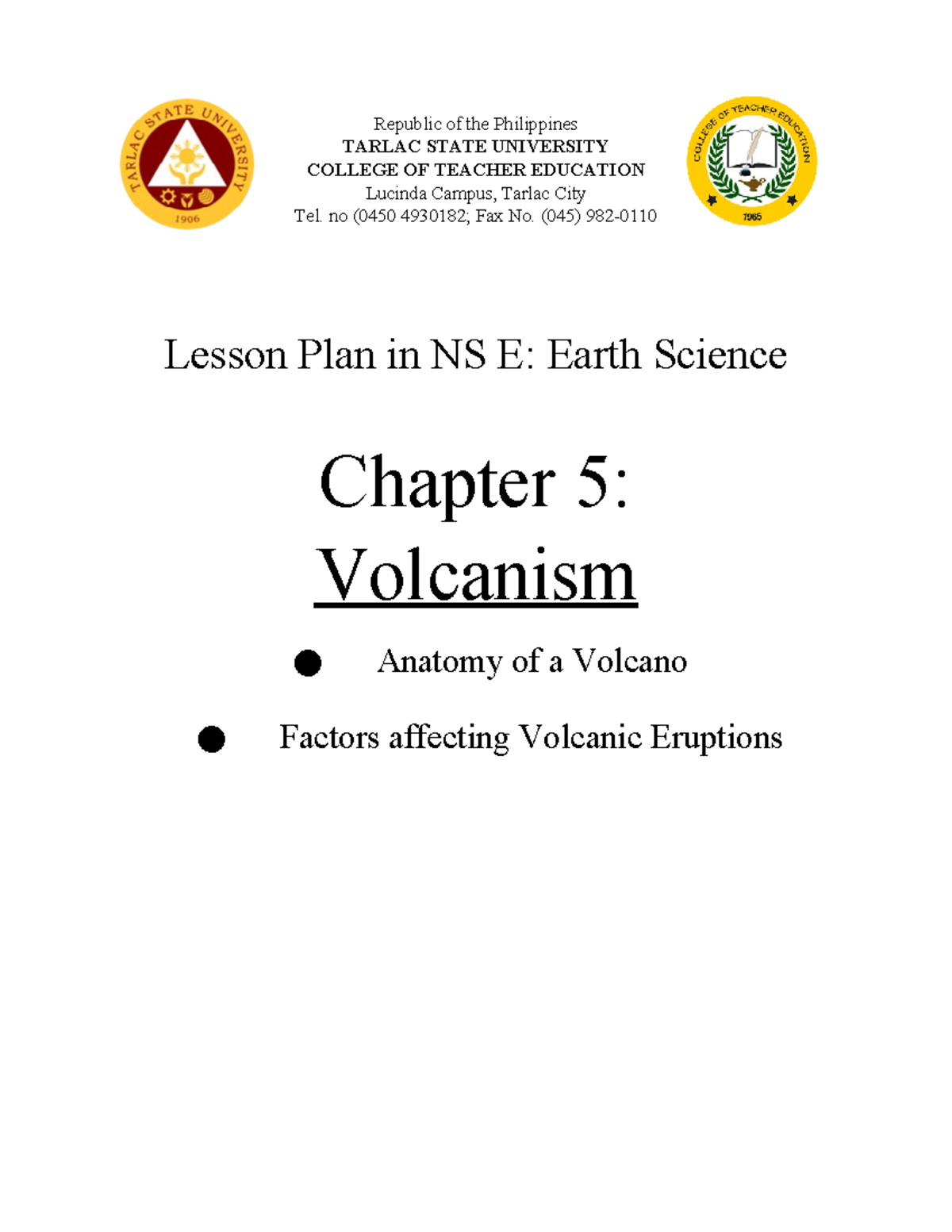 Lesson Plan on Volcanism (MPD) - Understanding Eruptions and Factors ...