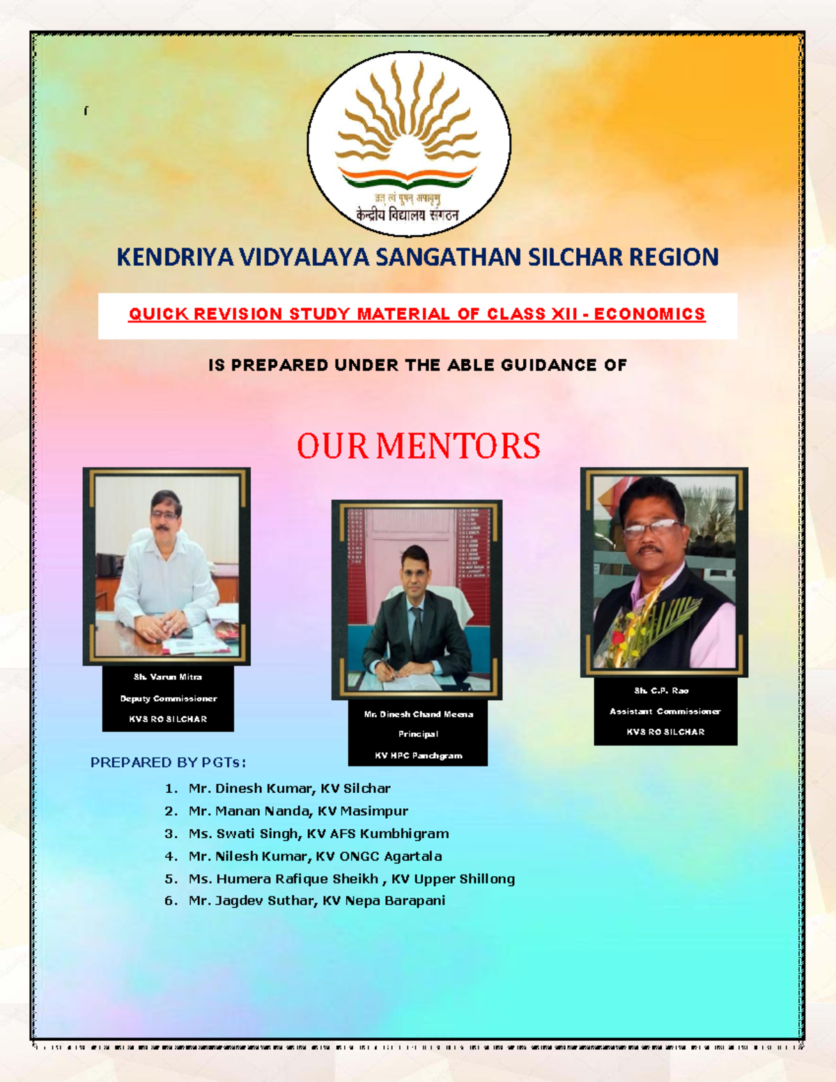 LAST Minute Revision Notes for Class XII Economics (KVS) - Studocu