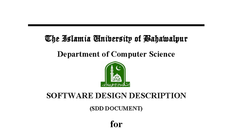 Saif - Final Year Thesis Project - The Islamia University of Bahawalpur Department of Computer ...