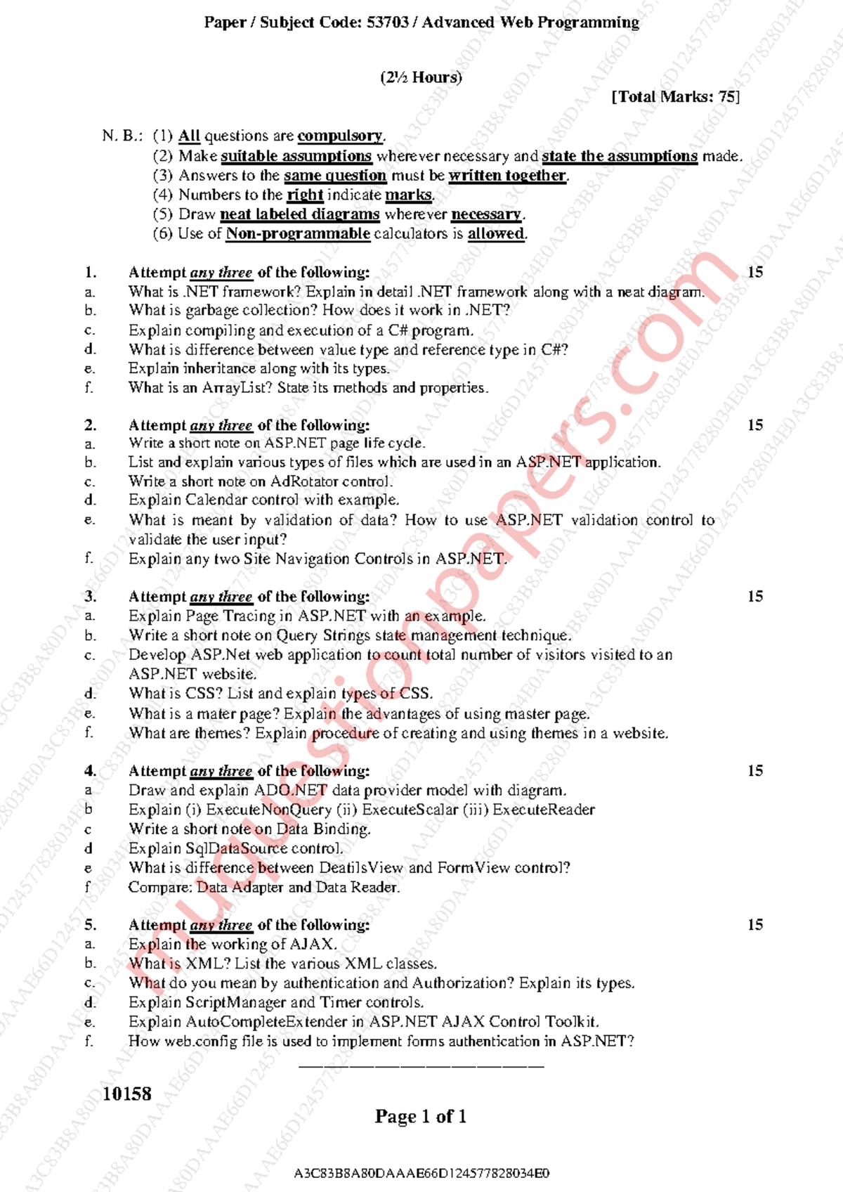 SEM5 AWP APR23 - Advanced Web Programming Question Paper - Studocu
