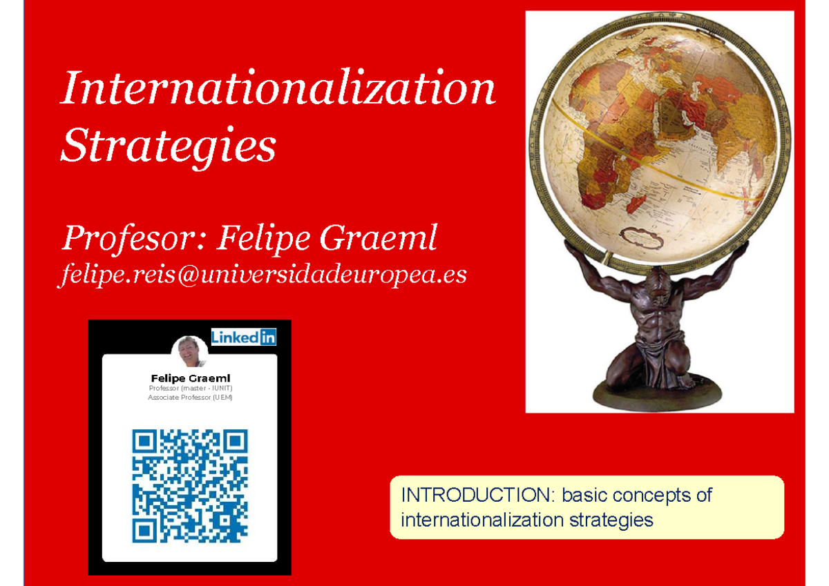 Internationalization Strategies: Concepts & Market Entry (Master IUNIT ...