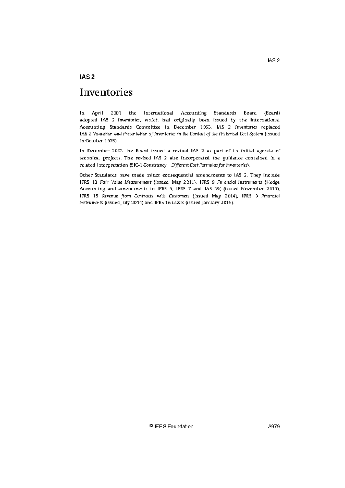 IAS 2 - Comprehensive Overview of Inventories Standards - Studocu