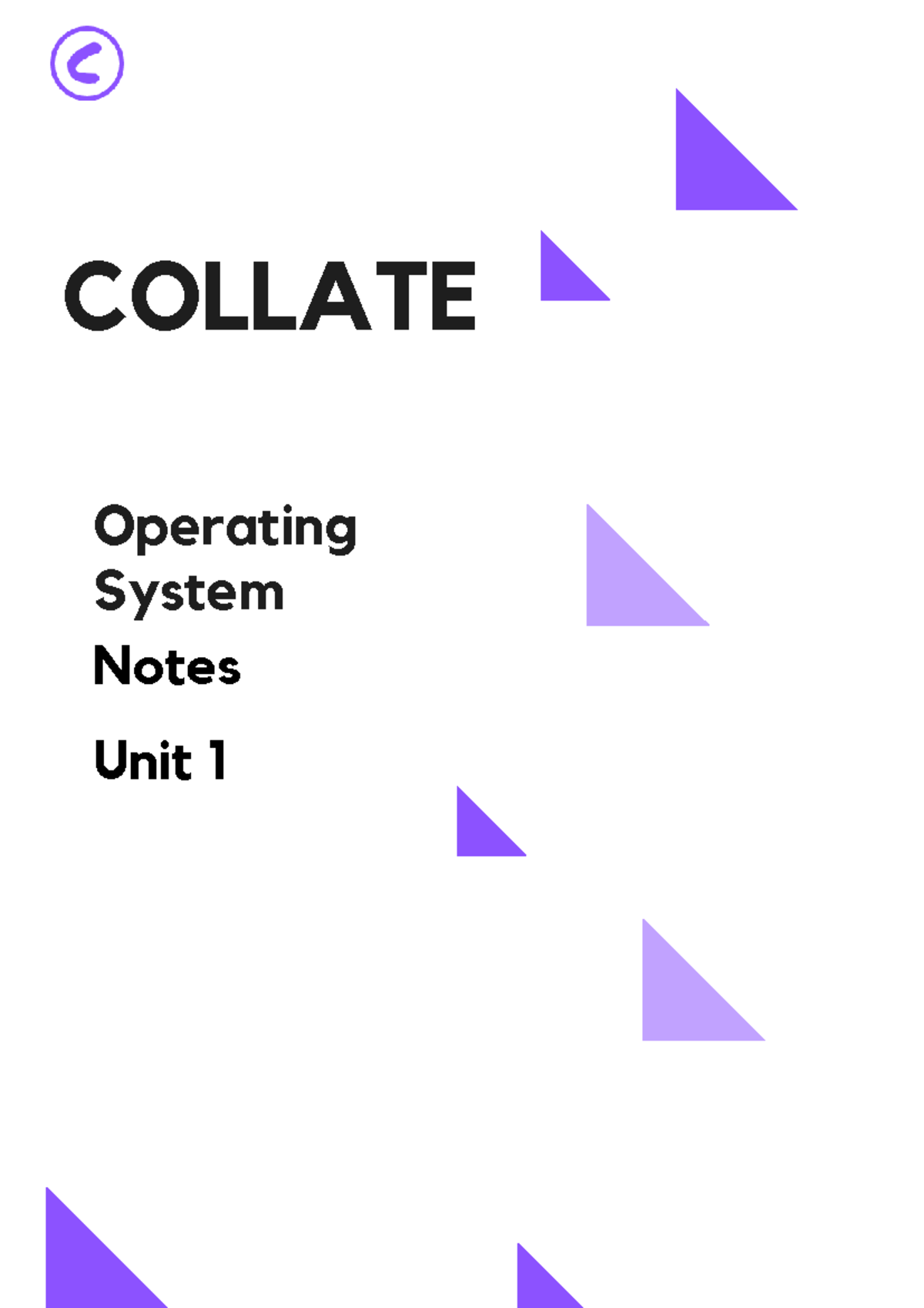 Collate OS Notes Unit 1 - COLLATE Notes Unit 1 Operating System COLLATE ...