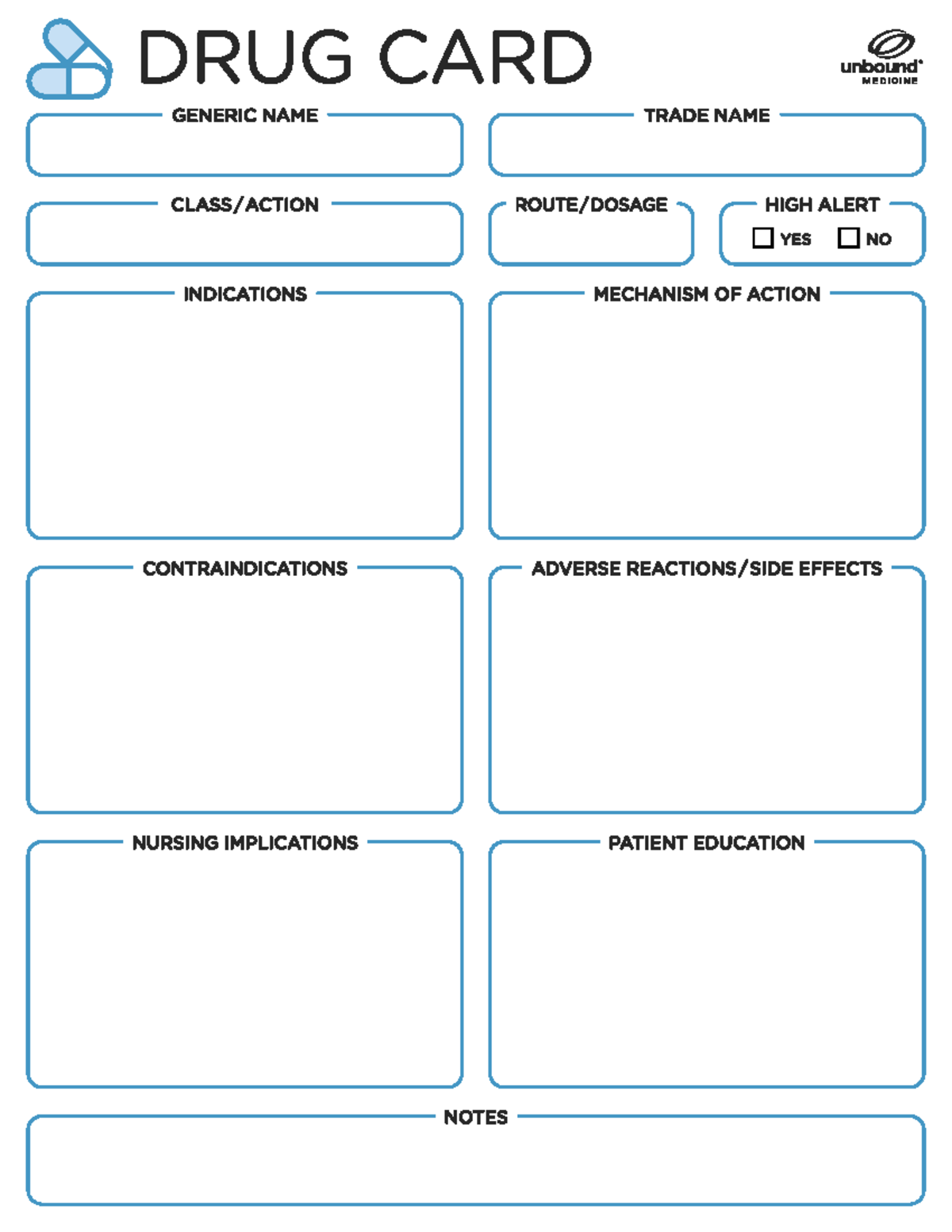Unbound medicine drug card - AHN01 - DRUG CARD unbound MEDICINE GENERIC ...